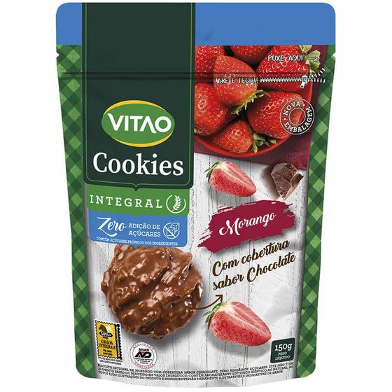 Cookie de morango com cobertura de chocolate ao leite zero 150 g ...