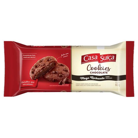Cookie Mega Recheado Chocolate 60g Casa Suiça - MARILAN - Cookies ...