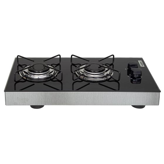 Cooktop WIN FLAT 2 Bocas de Sobrepor Acend. Manual Preto - Fogareiro ...