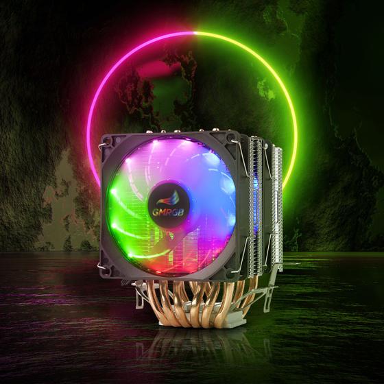 Cooler Duplo Para Processador INTEL/AMD Dissipador Cobre LED GMRGB PC ...