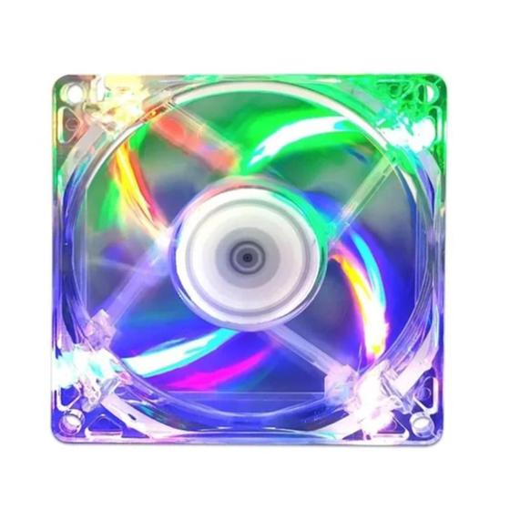 Cooler Fan 80mm LED RGB Molex 12v Ventoinha para Pc Gabinete Computador ...