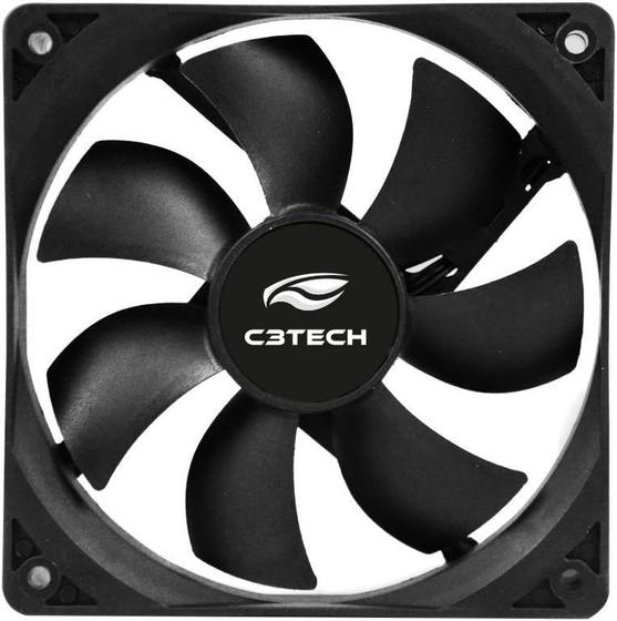 Cooler Fan C3Tech F7-100BK Storm 12x12x2.5 cm Preto - Rolamento FDB 12v 1200RPM - Cooler para ...