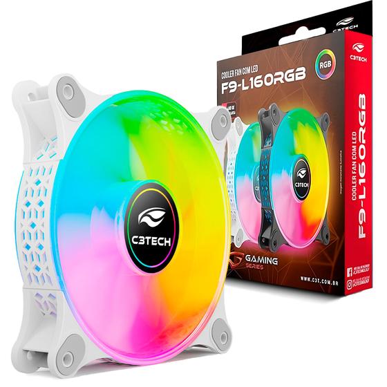 Cooler Fan Gamer Branco LED Rgb Efeito Rainbow Modo Random Para PC ...