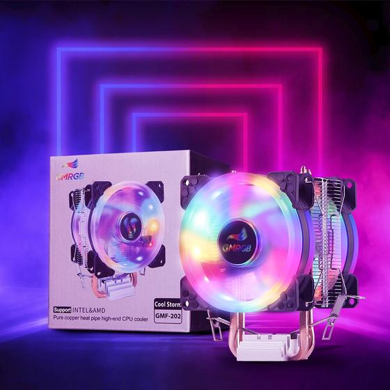 Cooler Gamer Led RGB Cpu Ryzen Intel 775 1200 1150 1151 1155 Am3+ Am4 ...