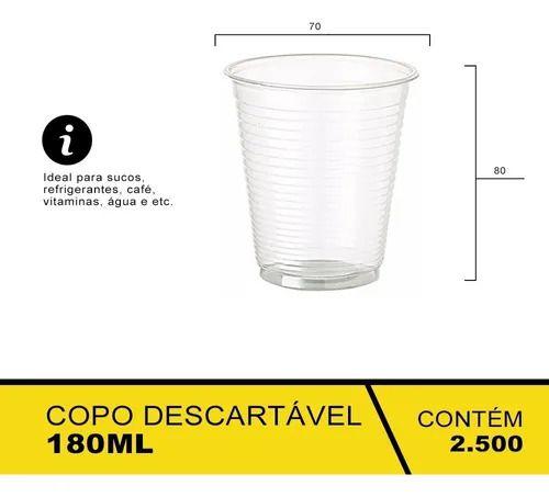 Copo 180ml Copomais Transparente C/25x100 Unidades - Copo Descartável - Magazine Luiza