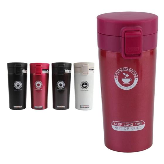 Copo Caneca Garrafa com Tampa Térmico Inox 380ml Quente Frio Café Chá ...