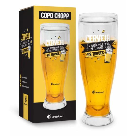 Copo Chopp Gel Copão Cerveja É A Razão de Levantar Brasfoot - Copo de ...