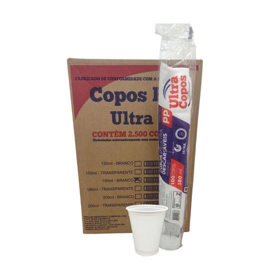 Copo de 180ml Branco PP Ultra Copos Replast com 2.500 unidades - Ultra Descartáveis - Copos ...