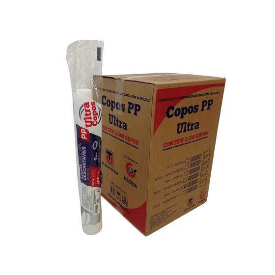 Copo de 200ml Branco PP Ultra Copos Replast com 2.500 unidades - Ultra Descartáveis - Copos ...