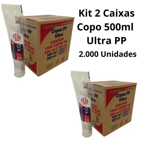 Copo de 500ml Transparente Liso PP Ultra Kit 2 caixas 2.000 unidades - Copos - Magazine Luiza