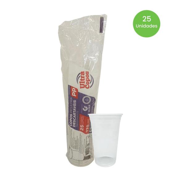 Copo de 770ml Transparente Liso PP Ultra Copos Replast com 25 unidades - Ultra Descartáveis ...