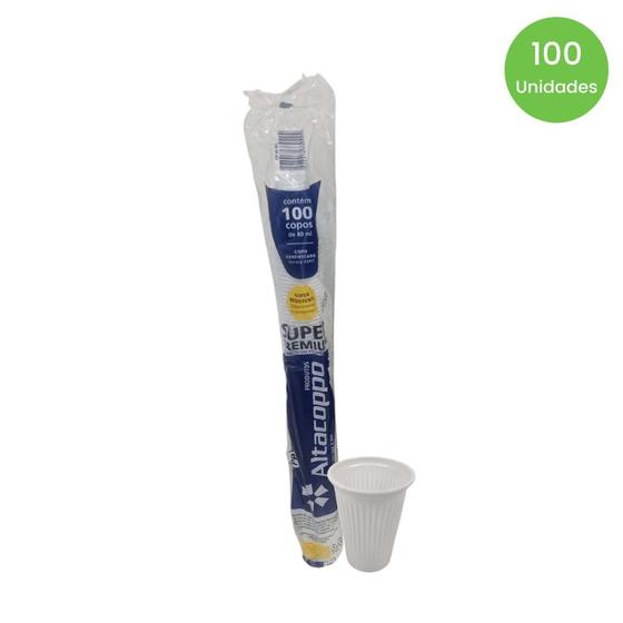 Copo de 80ml branco PP Altacoppo com 100 unidades - Copo Descartável - Magazine Luiza