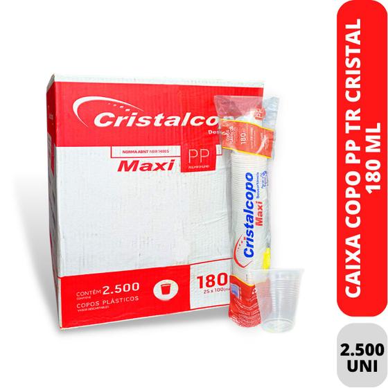 COPO DE PLASTICO DESCARTAVEL PP CRISTAL TRANSPARENTE 180ML CAIXA 25x100 - Cristalcopo - Copo ...