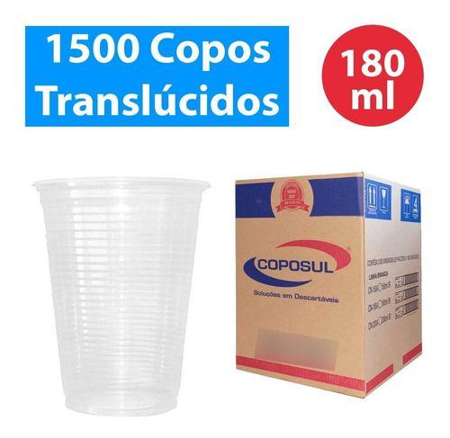 Copo Descartável 180ml Água Refrigerante 1500 Unid Cristal - Escritex - Copo Descartável ...
