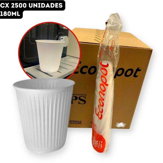 Copo Descartável 180Ml Caixa com 2.500 unidades Transparente Econopot - Econopot - Copo ...