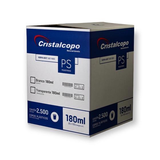 Copo Descartável 180ml Transparente Cristalcopo c/25x100 un - Copo Descartável - Magazine Luiza