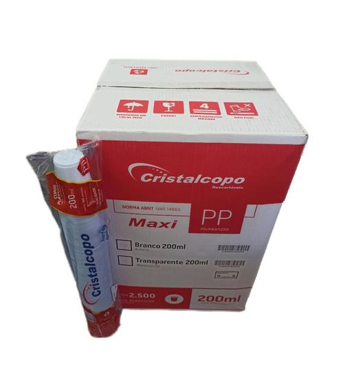 Copo Descartável 200ml Branco - Cristalcopo PP - Caixa com 2.500 unidades - Copo Descartável ...