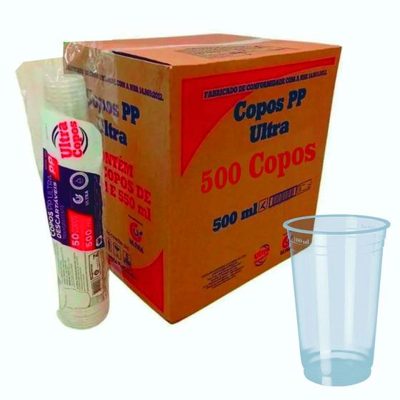 Copo Descartável 500ml Translúcido PP - 500 uni - Ultra Copos - Copos - Magazine Luiza