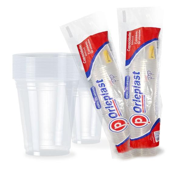 Copo Plástico Descartável Transparente PP Liso 550ml 100un - Orleplast - Copo Descartável ...