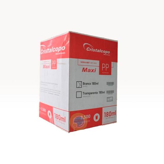 Copo pp 180 ml agua com 2500 unidades - cristalcopo - Copo Descartável - Magazine Luiza