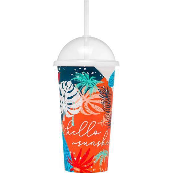 Copo Shake com Canudo 550ML Hello Sunshine - Jaguar - Copos - Magazine Luiza