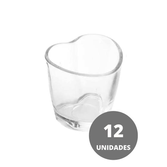 Copo Shot de Coração Vidro Transparente Vodka 50ml - 12un - LYOR - Copo ...