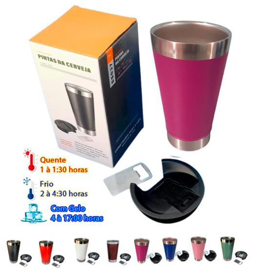Copo Térmico 502 Ml Com Tampa E Abridor - Quente Ou Frio - Lb Imports ...