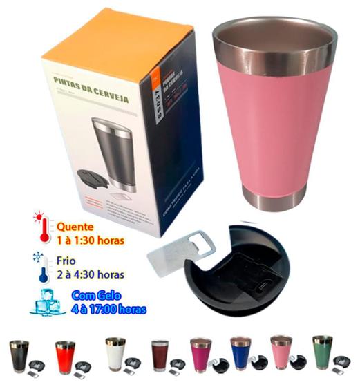 Copo Térmico 502 Ml Com Tampa E Abridor - Quente Ou Frio - Lb Imports ...
