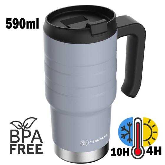 Copo Térmico 590ml Cinza com Tampa Café Chá Cerveja Termolar - Copos - Magazine Luiza
