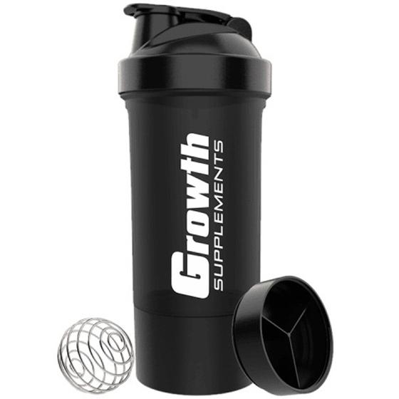 Coqueteleira 3 Compartimentos - Preta - 600ml - Growth Supplements ...
