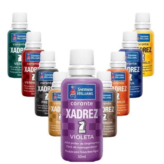 Corante Líquido Xadrez Sherwin Williams Tintas Bisnaga Pigmento Varias Cores Parede Base Dágua ...
