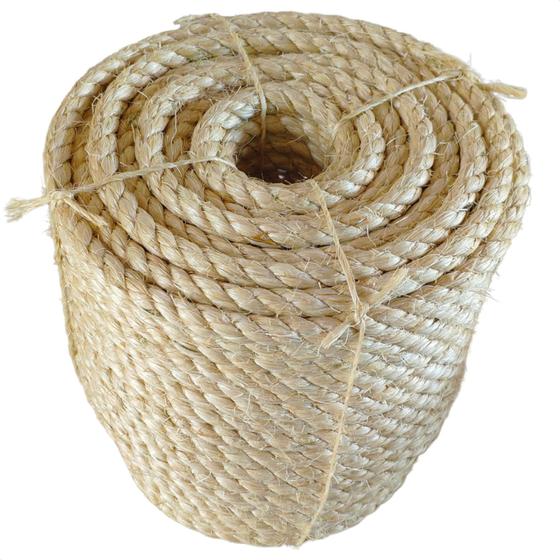 Corda de Sisal 10mm 25 Metros Cor Natural para Artesanato e Decorações ...