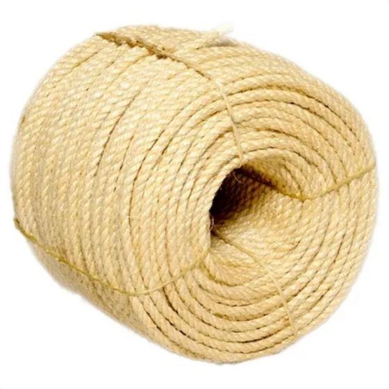 Corda de Sisal 12mm 100 Metros Cor Natural para Artesanato e Amarrações ...