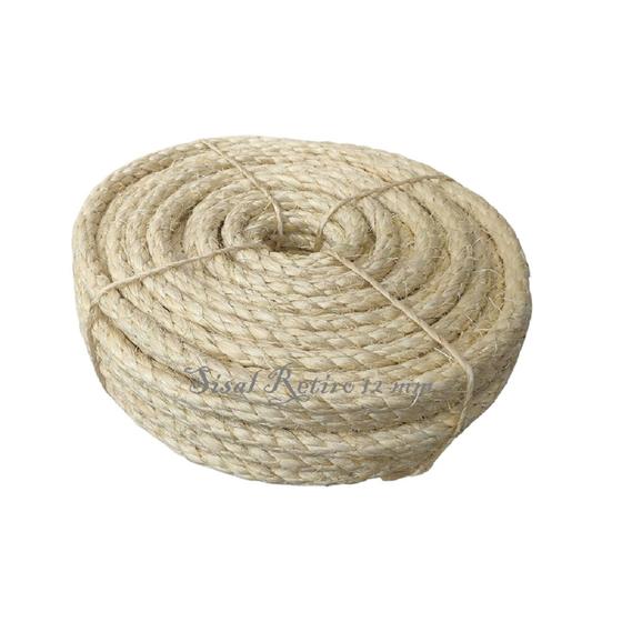 Corda de Sisal 12mm 30 Metros Cor Natural para Artesanato e Decorações ...