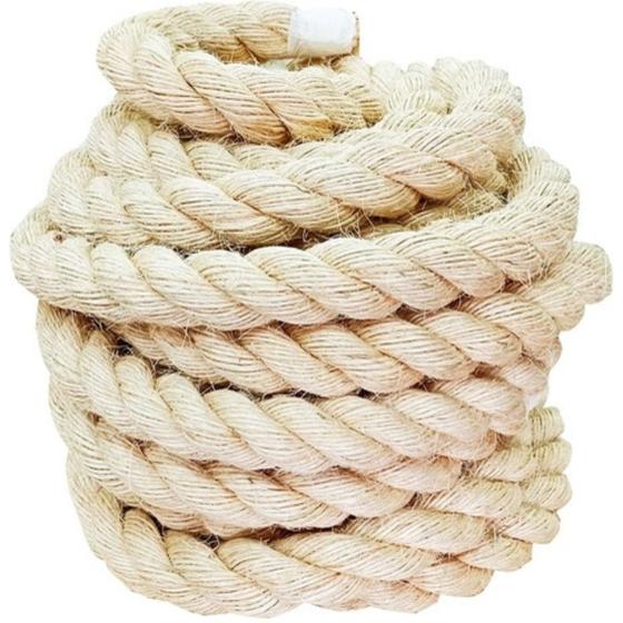 Corda De Sisal Naval 50mm Rolo 10 Metros Rasada Artesanato Decorações ...