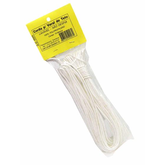 Corda Para Varal De Teto Lavável Não Desfia 15metros 3.0mm ...