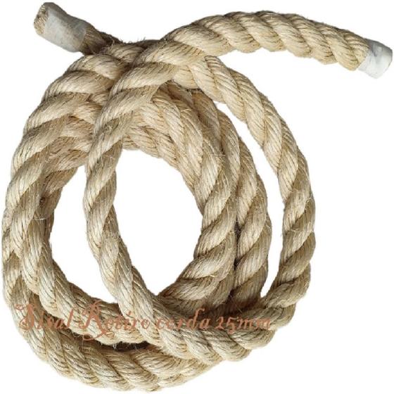 Corda Sisal 25Mm 30 Metros Cercas E Decks Decoração Escalada ...