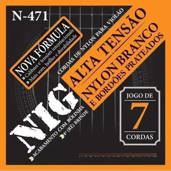Cordas Violão Nylon 7 Cordas Tensão Alta Com Bolinhas NIG N-471 ...