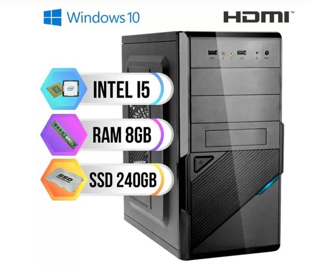 Core i5 4 geração intel / placa h81 / ram 8 gb / ssd 240 gb / gabinete ...