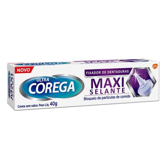 Corega Ultra Creme Fixador de Dentadura Maxi Selante Sem Sabor 40g ...
