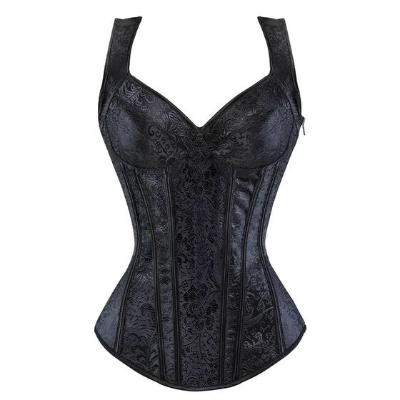 Corpete Corset Espartilho Overbust Cores Alça Zíper Vintage - Corpete ...