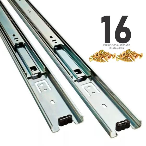 Corrediça de Gaveta Trilho Telescópico 40cm Par - Belenus - Corrediça ...