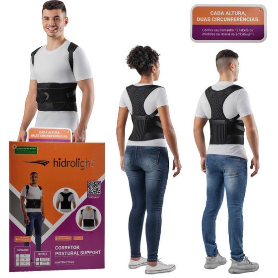 Corretor postural support c/ reforço - postura lombar torácica - pós ...