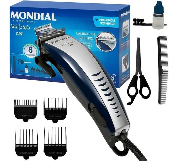 Cortador Aparador Cabelo Barba Mondial Hair Stylo Cr-07 110V - Máquina ...