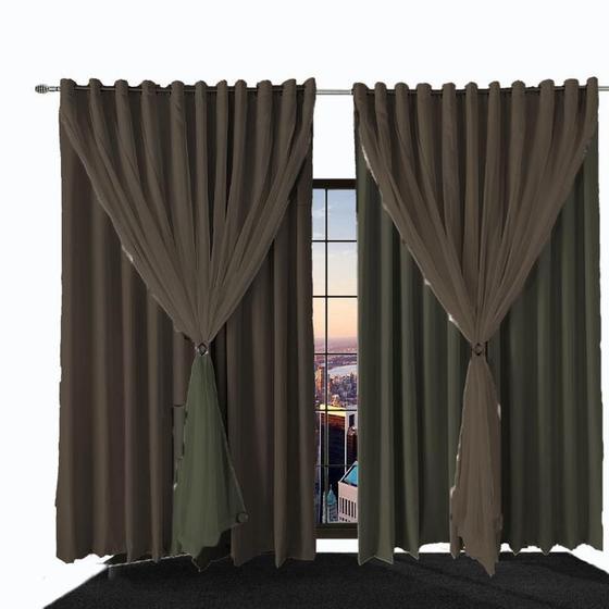 Cortina Blackout 8,00X2,90 Sala E Quarto Blecaute Ana Marrom - Bravin ...