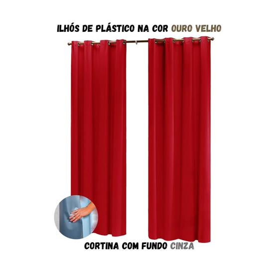 Cortina Blackout Sala ou Quarto PVC (plástico) Rústica 100% Blecaute 2 ...