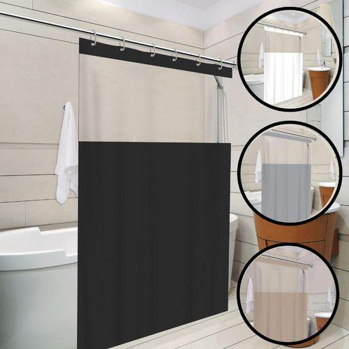 Cortina De Box Em Pvc Antimofo Grossa Com Visor Transparente - ArqPlast ...