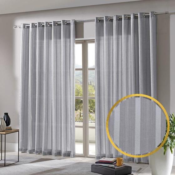 Cortina De Voal Com Forro Partenon 4,20x2,50m Bella Janela - Cortina ...