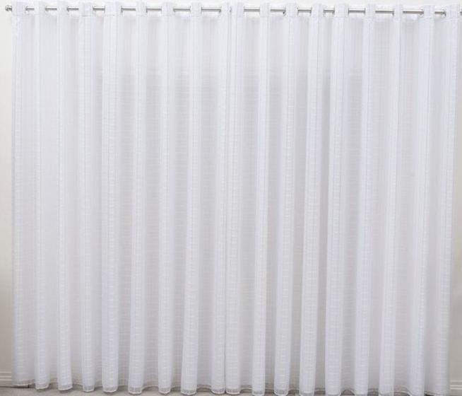 Cortina de voal com ilhos cromado de 4m x 2,80 Branca - NOSSO LAR ...