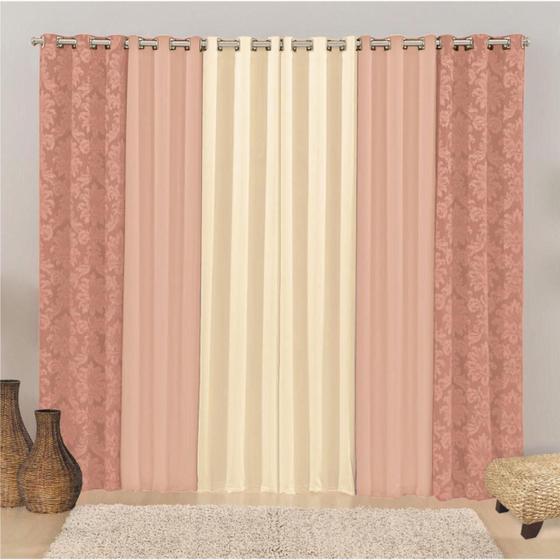 Cortina Degradê Rose 3,00 X 2,50 Metros - Mlg - Cortinas - Magazine Luiza
